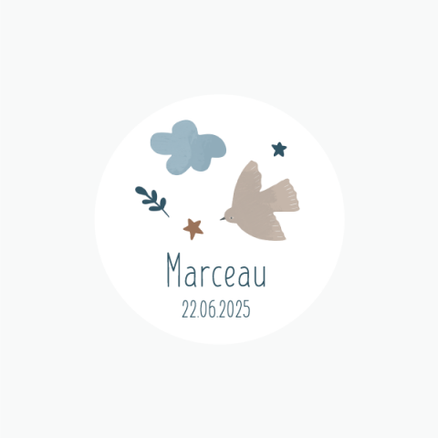 Stickers personnalisés pour boîtes à dragées de baptême